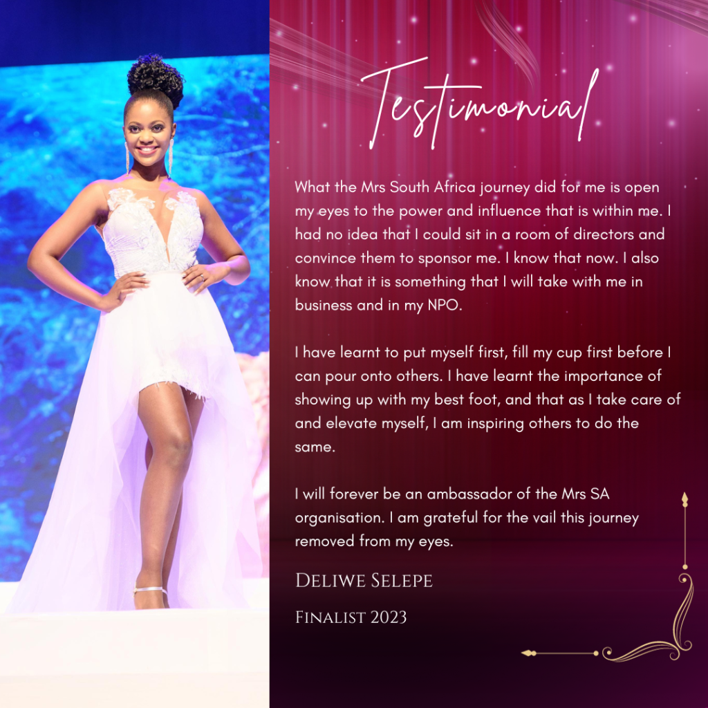 Testimonials - Mrs South Africa